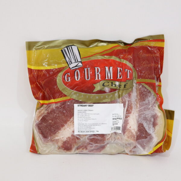 WS Food Distributor - GOURMET CHEF STREAKY BEEF SLICE (1KG)