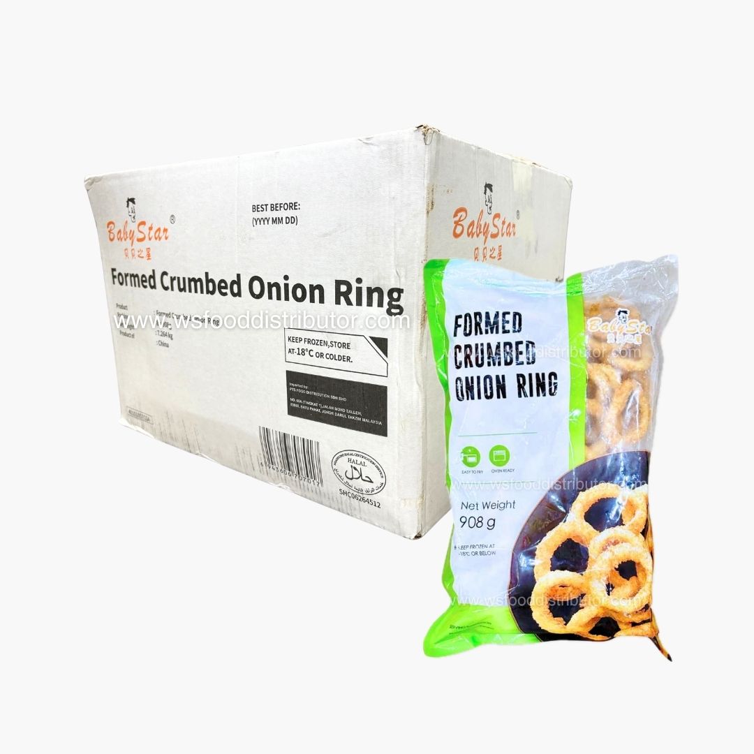 WS Food Distributor - PREMIUM BATTERED FORMED CRUMBED ONION RING (908G)
